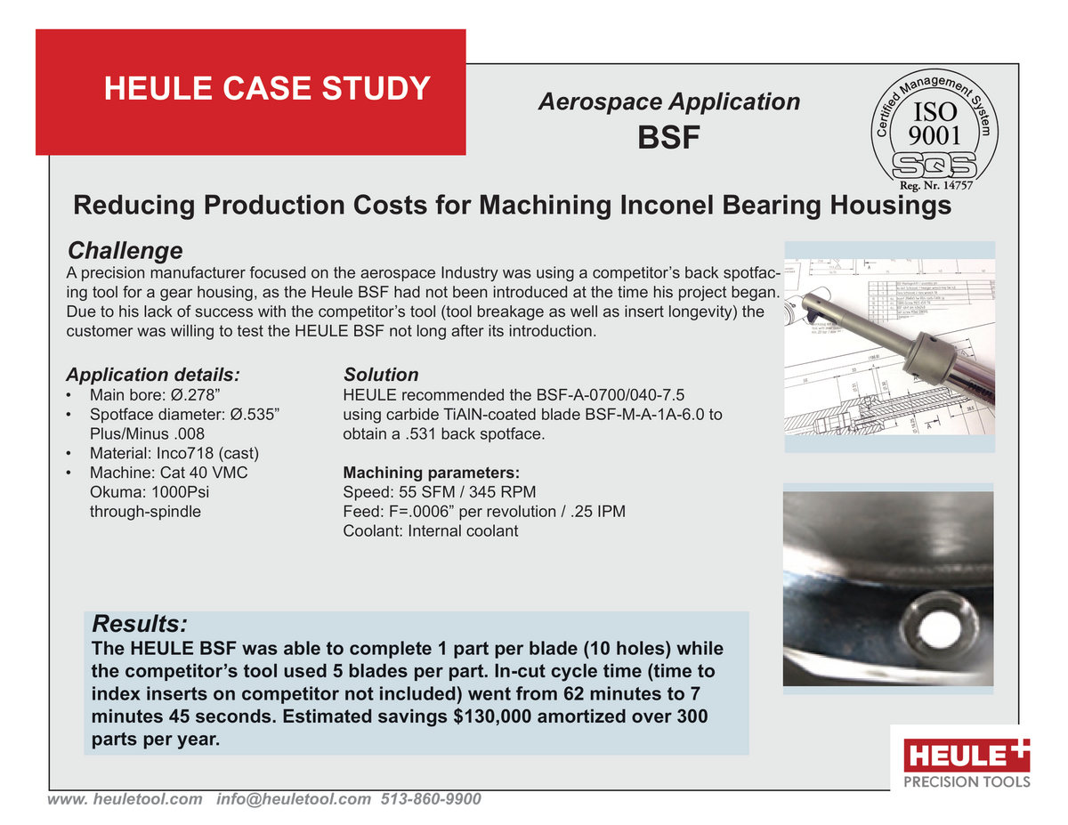 HEULE BSF Back Spotfacing: Precision CNC Tooling Solutions