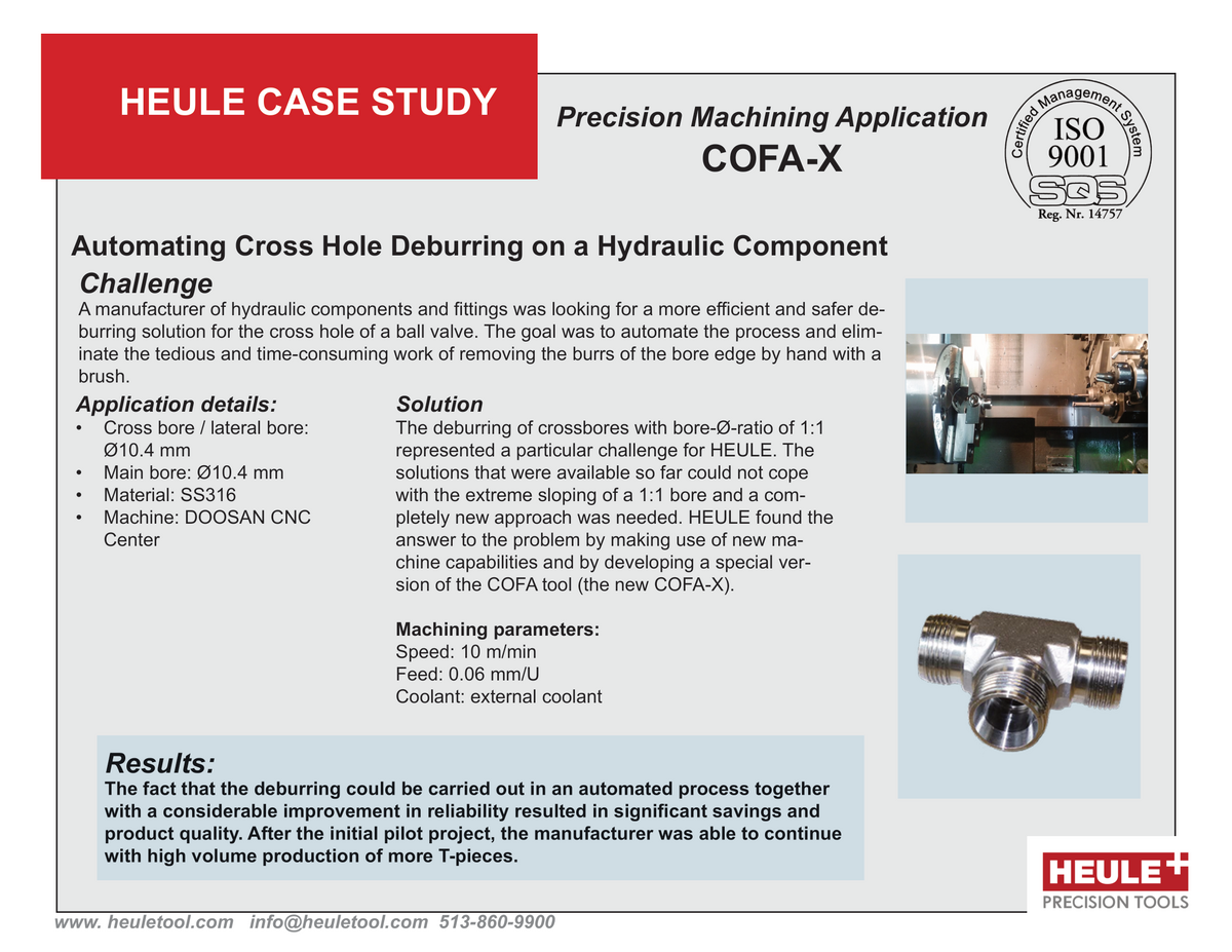 COFA-X Cross Hole Deburring Tool | HEULE Deburring Solutions